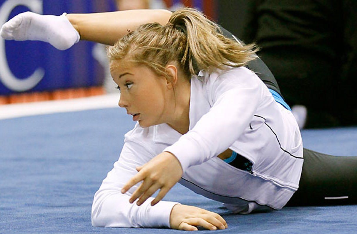 Shawn Johnson Stretching